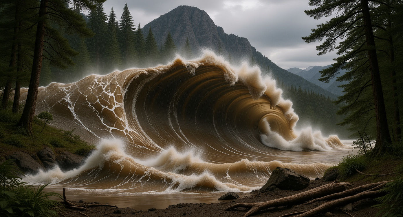 Tsunami Wave Crashes into Forest: Hyper-Realistic ... - AI Art