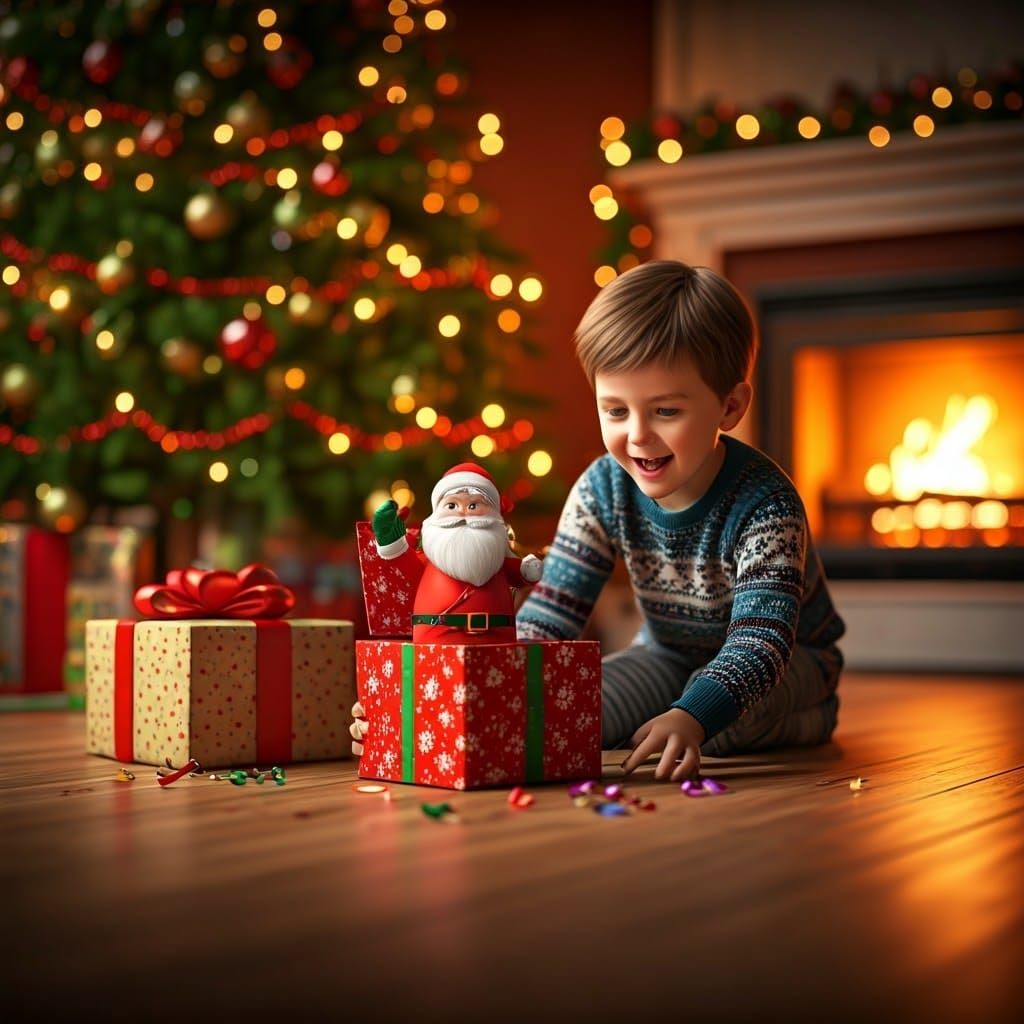 A joyfully realistic photo of a startled child, eyes wide open with ...