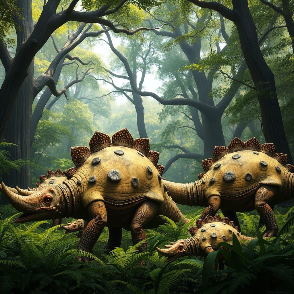 Ankylosaurus family - Ankylosaurus Family in Prehistoric For...