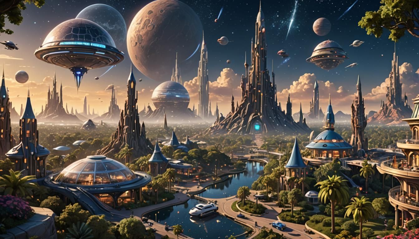 Moonhaven Spaceport in All its Glory (1 of 9), Elboron One Galaxy, by ...