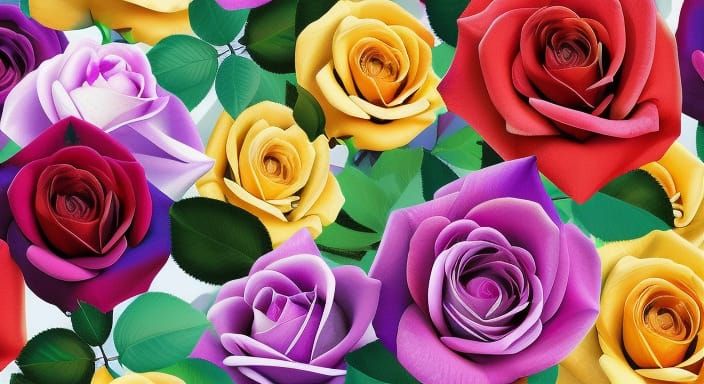 Roses Collage - AI Generated Artwork - NightCafe Creator