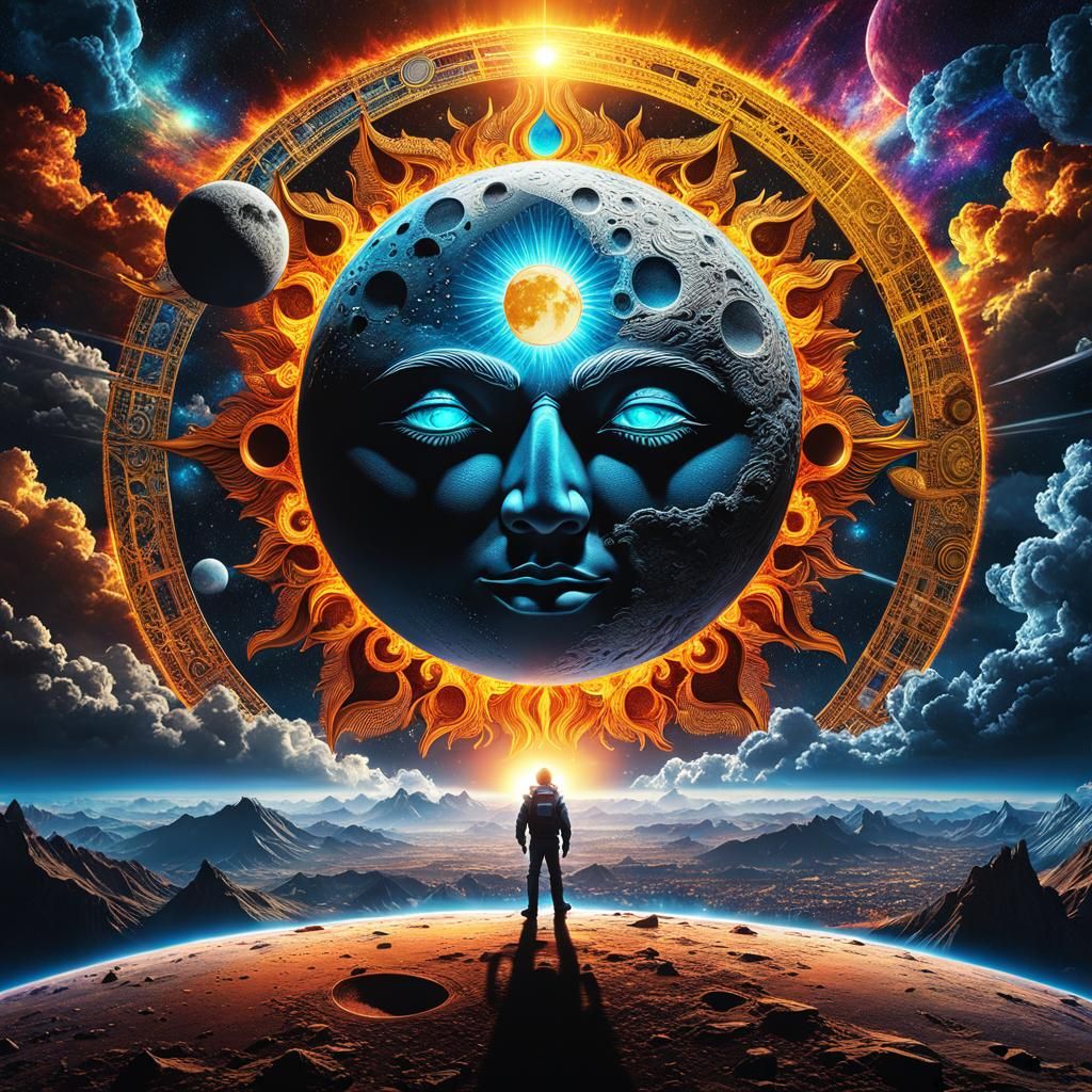 Surreal solar eclipse - AI Generated Artwork - NightCafe Creator