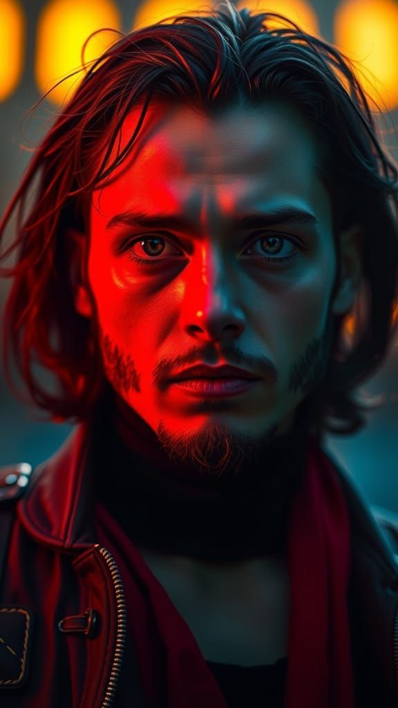 Epic Cinematic Portrait in Triadic Colors - AI Art