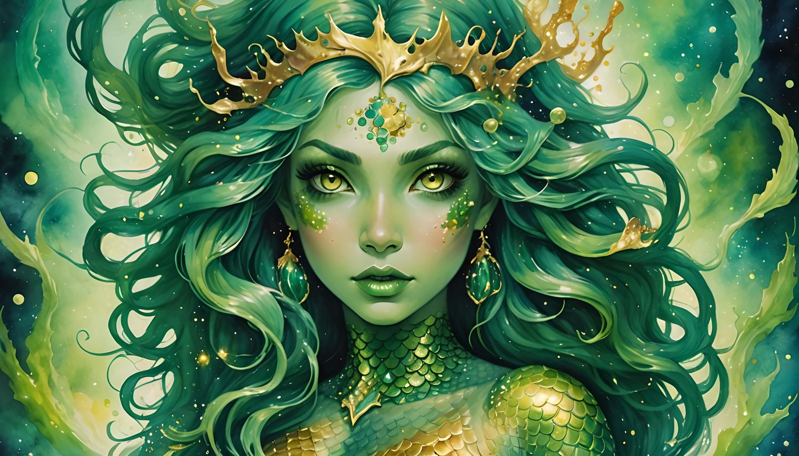 Fierce mermaid in space - AI Generated Artwork - NightCafe Creator