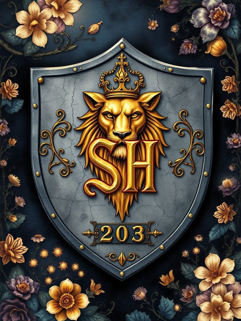 Vintage logo - Regal Fantasy Shield Logo in Distressed Gray ...