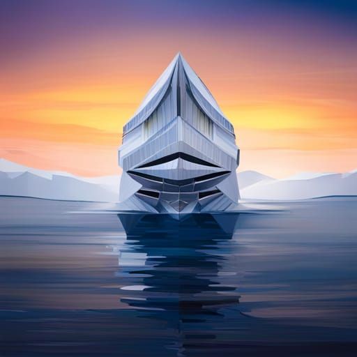 Origami Iceberg - AI Generated Artwork - NightCafe Creator