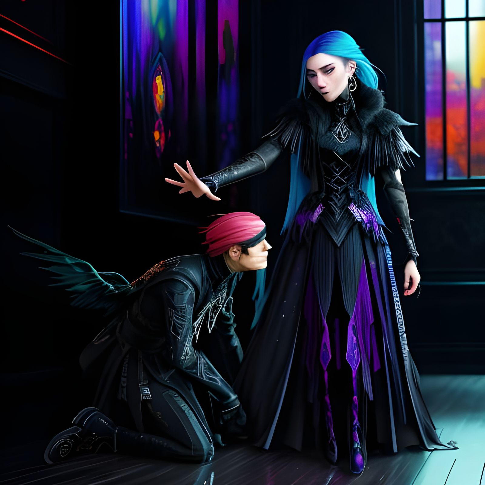 Gothic Dreamcore Art in Warm, Contrasting Colors - AI Art