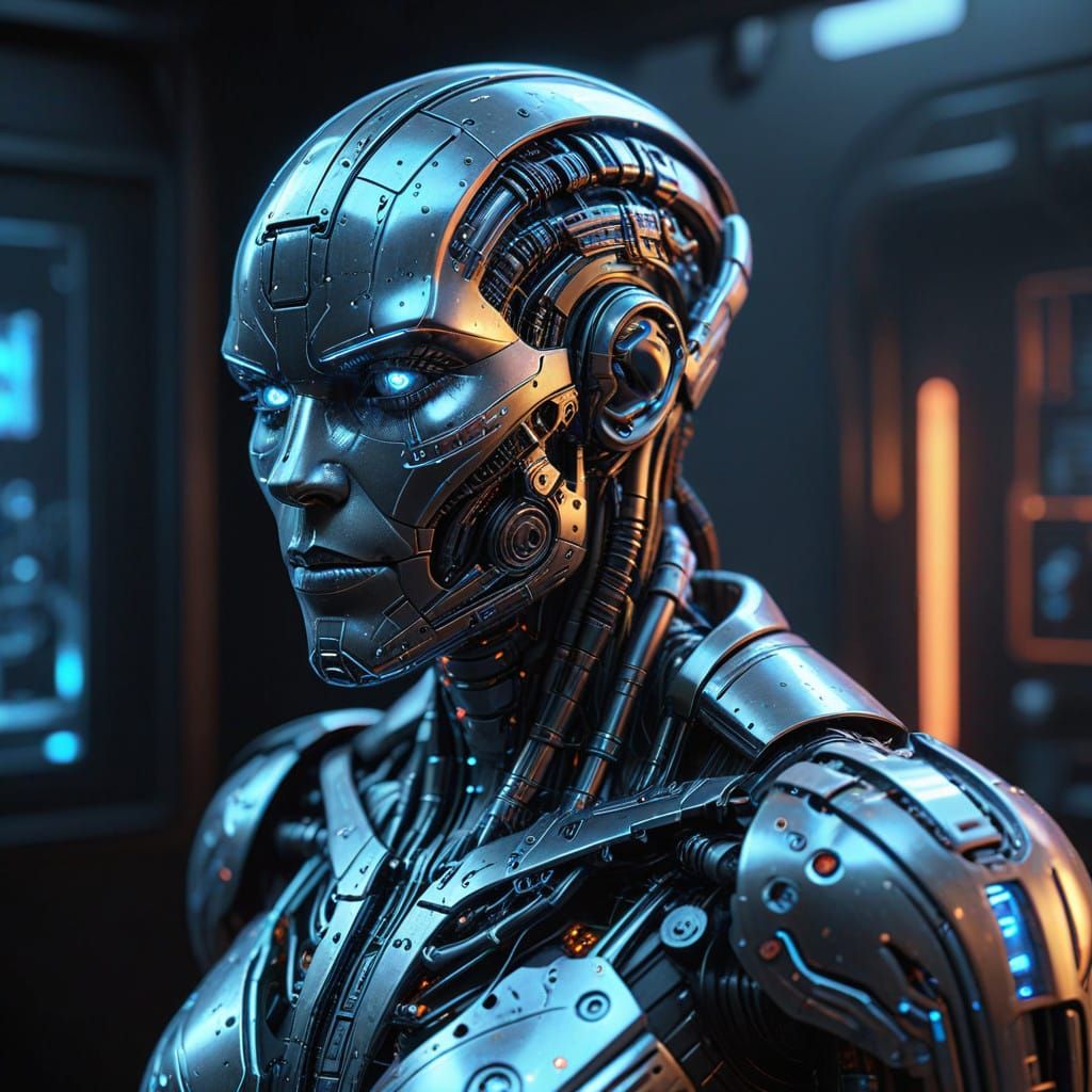 Three dimensional hologram blueprints of cyborg, holographic blueprints ...