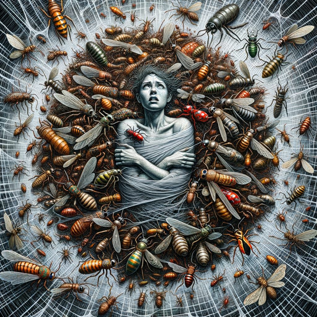 Depiction of fear "entomophobia" - AI Generated Artwork - NightCafe Creator