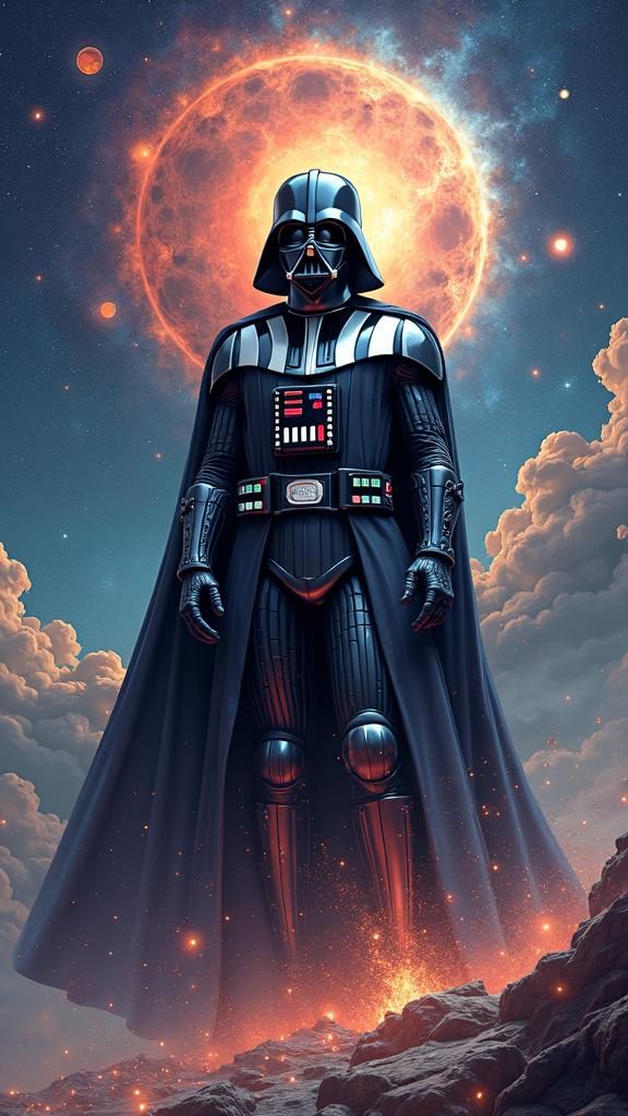 Surreal Cosmic Portrait of Darth Vader - AI Generated Artwork ...