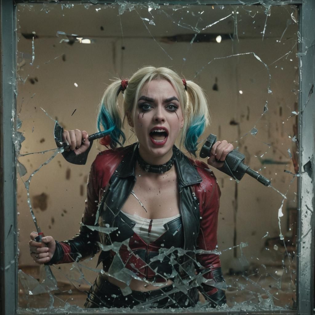 Shattered Thing, shattered harley quinn smashed - AI Generated Artwork ...