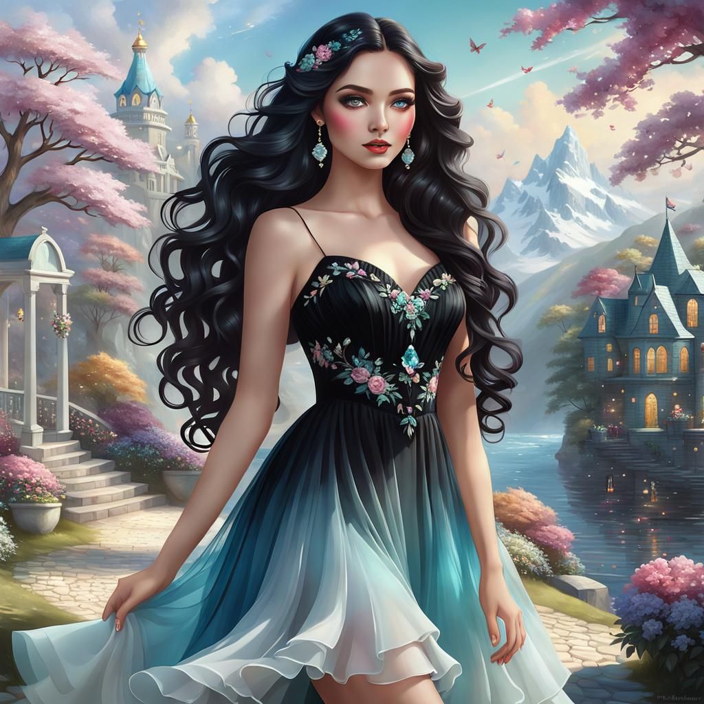 Dark-haired princess - AI Generated Artwork - NightCafe Creator