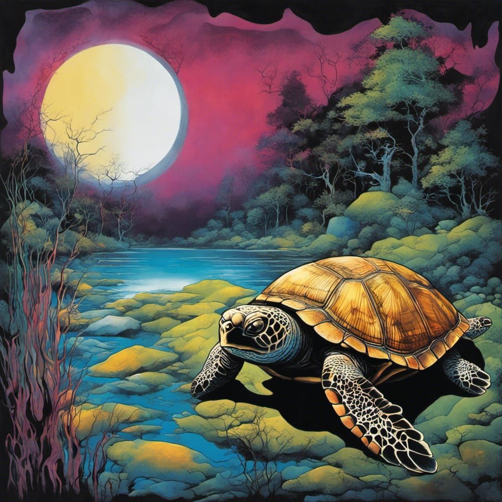 turtle night out - AI Generated Artwork - NightCafe Creator