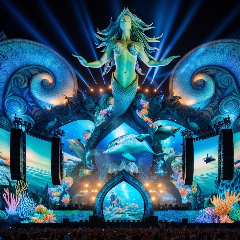 Ocean-themed festival mainstage - AI Generated Artwork - NightCafe Creator