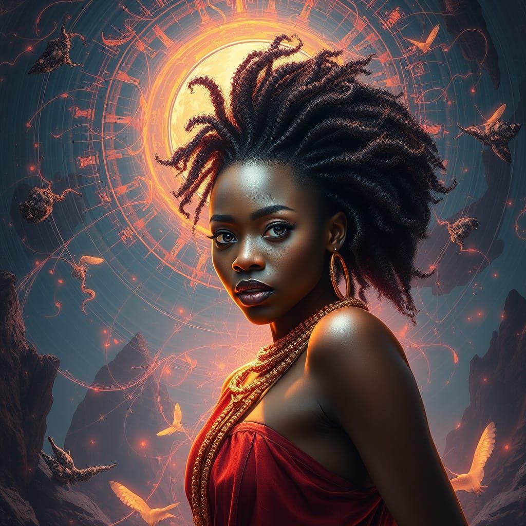 Black girl magic - Magical African Goddess in Vibrant, Drea...
