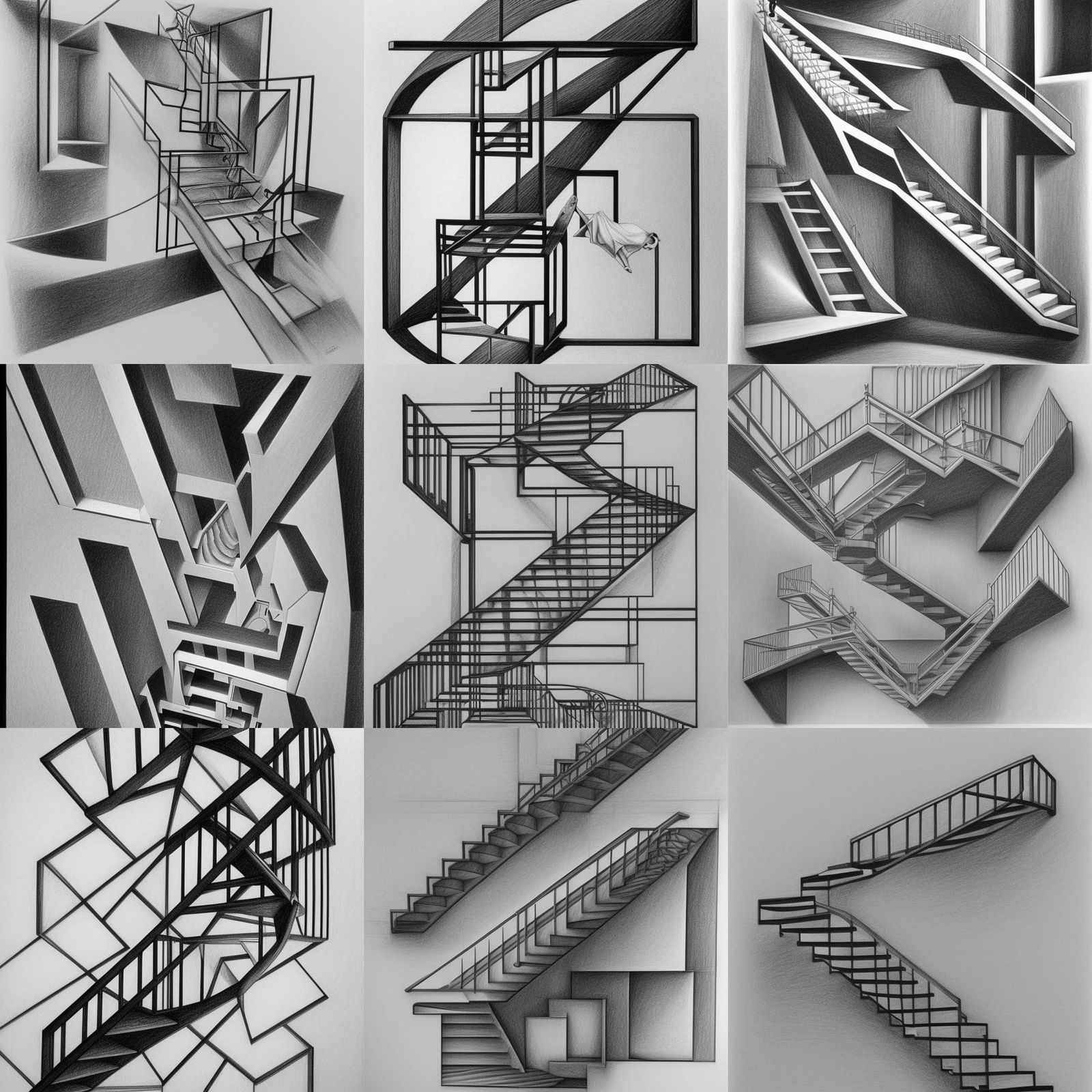 Complex Stairs, M. C. Escher - AI Generated Artwork - NightCafe Creator