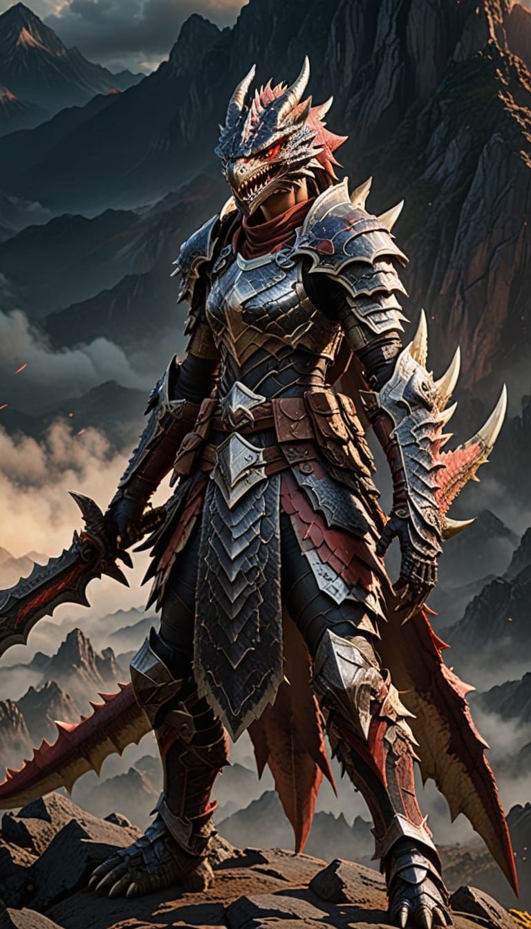 Female Garuda Armor. - Epic Rathalos Armor Hunter in Cinemat...