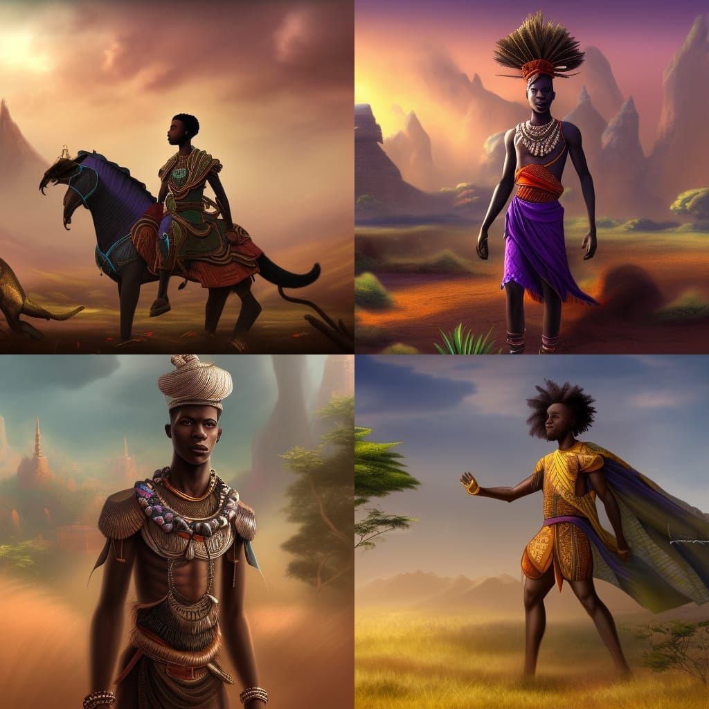 African Prince on a windy African day - AI Generated Artwork ...