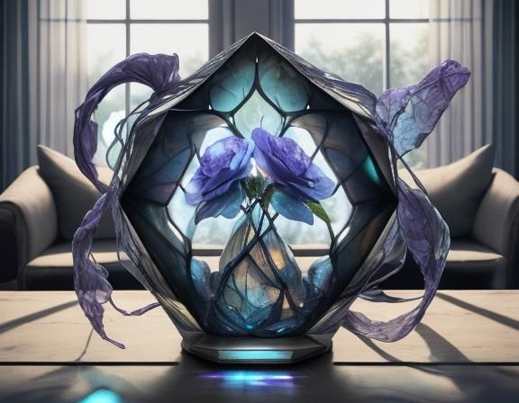 Ethereal blue labradorite flower made out of labradorite with purple labradorite accents ...