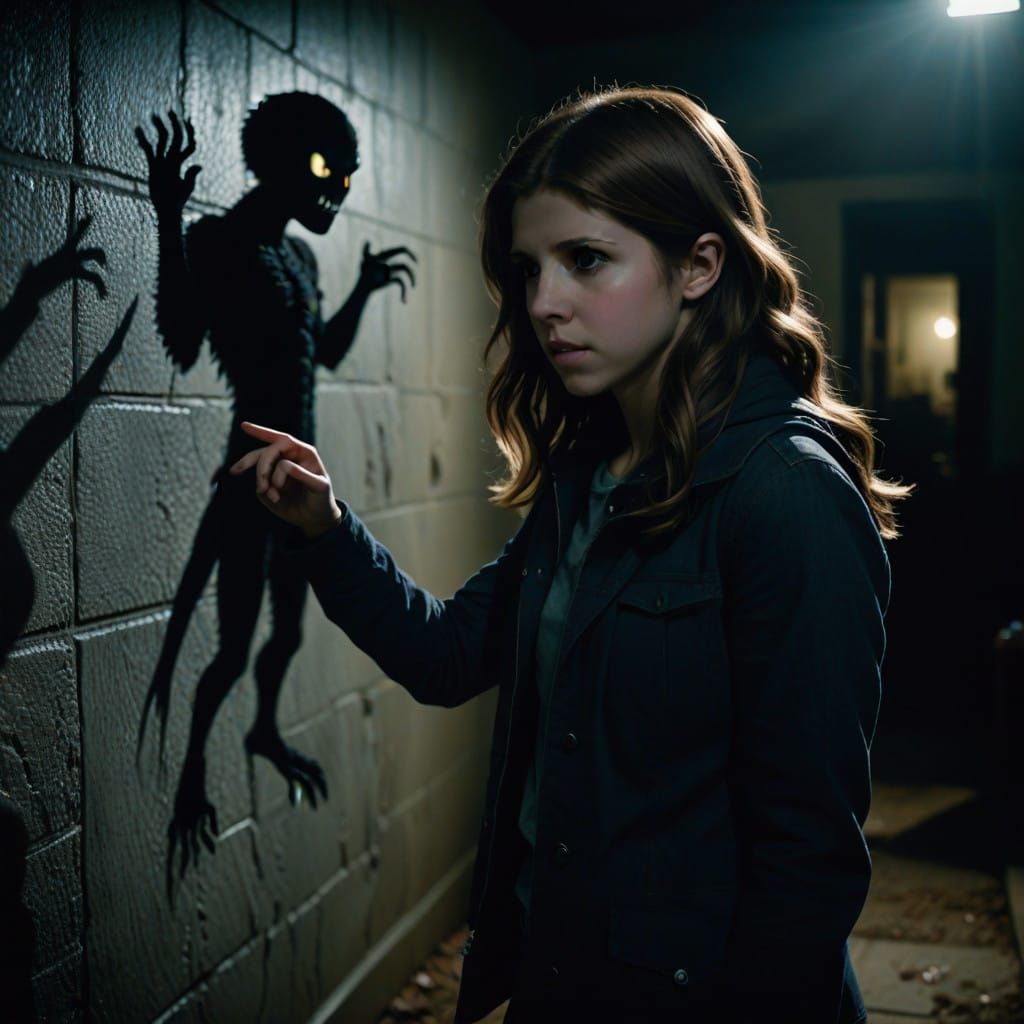 Anna Kendrick in Haunting Shadow Realm Cinematic S... - AI Art