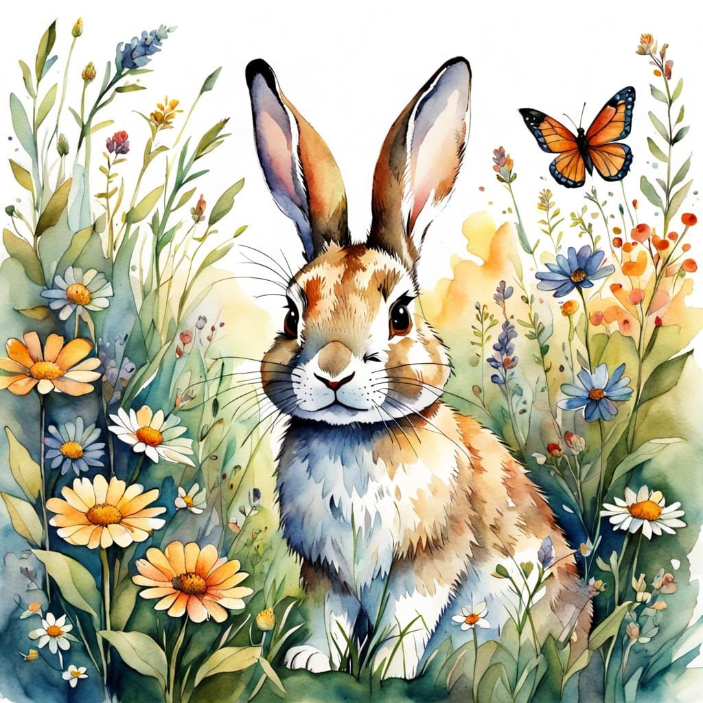 Whimsical Watercolor Illustration in Beatrix Potte... - AI Art