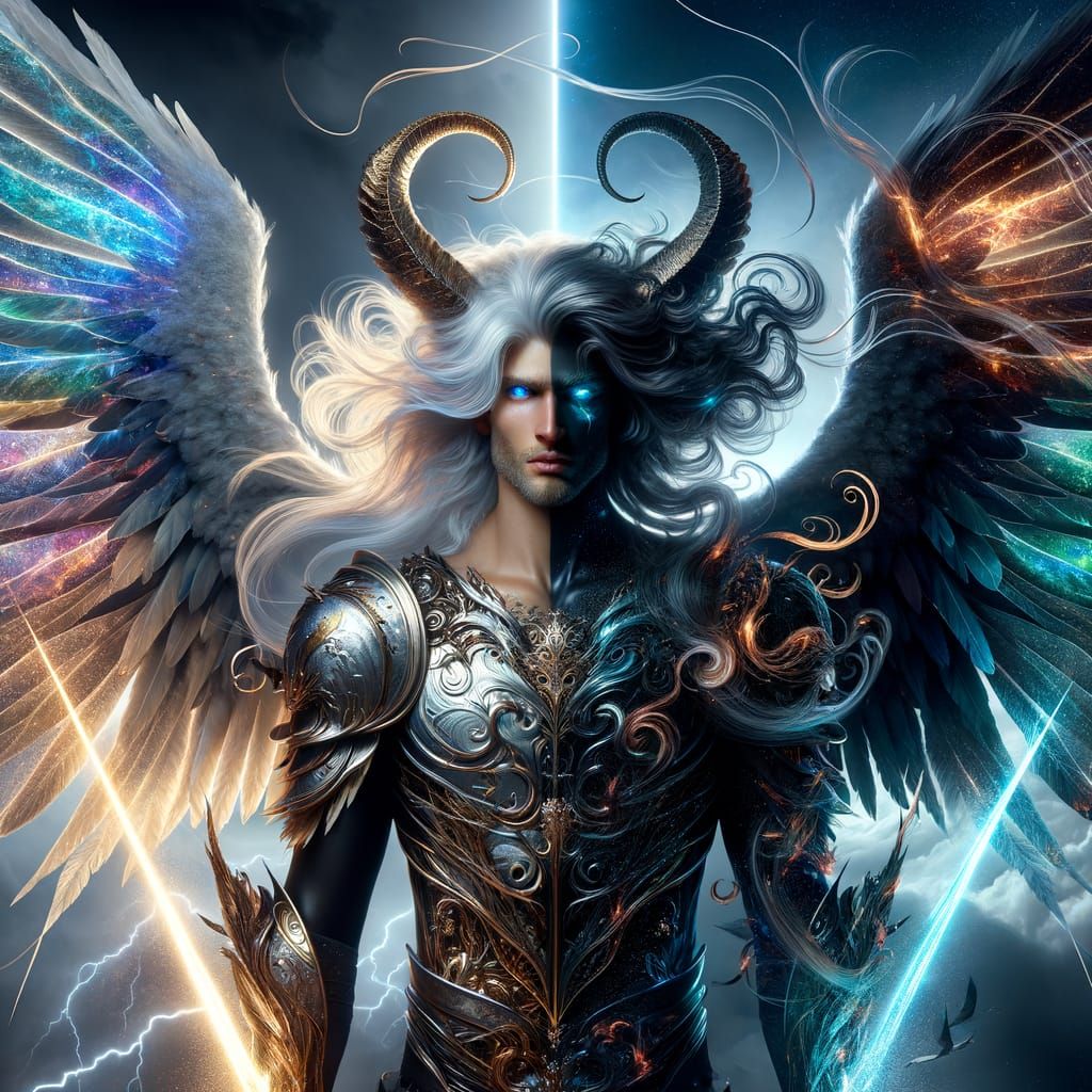 A hybrid angel-demon character ... - A hybrid angel-demon ch...