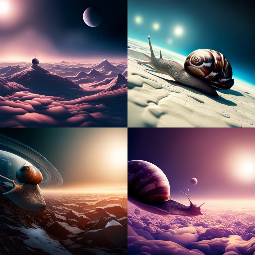 snails in space - AI Generated Artwork - NightCafe Creator