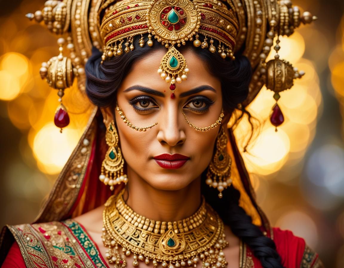Fantasy Indian - Sensual Indian Goddess Portrait in Traditio...