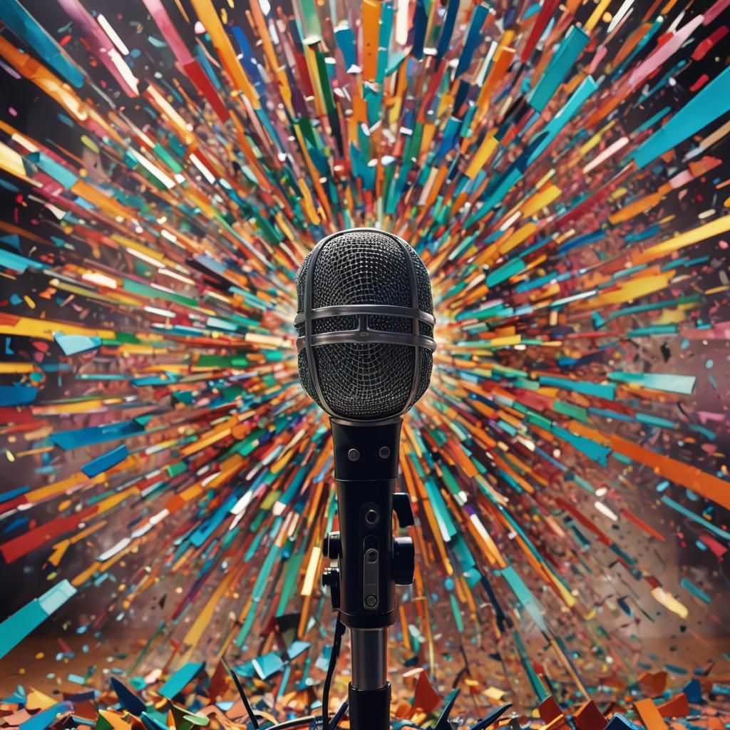exploding microphone - AI Generated Artwork - NightCafe Creator