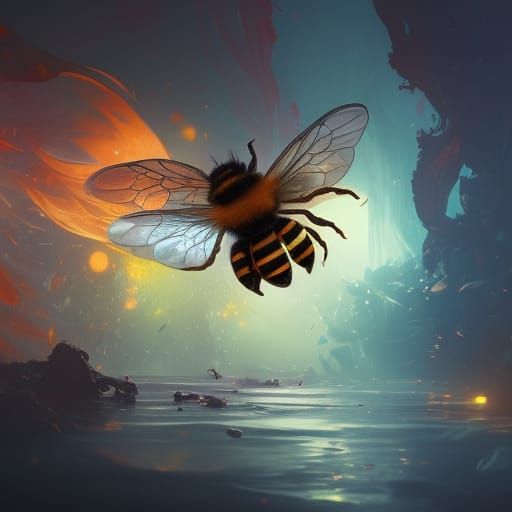 Bees ; 8k resolution concept art by Greg Rutkowski dynamic lighting ...