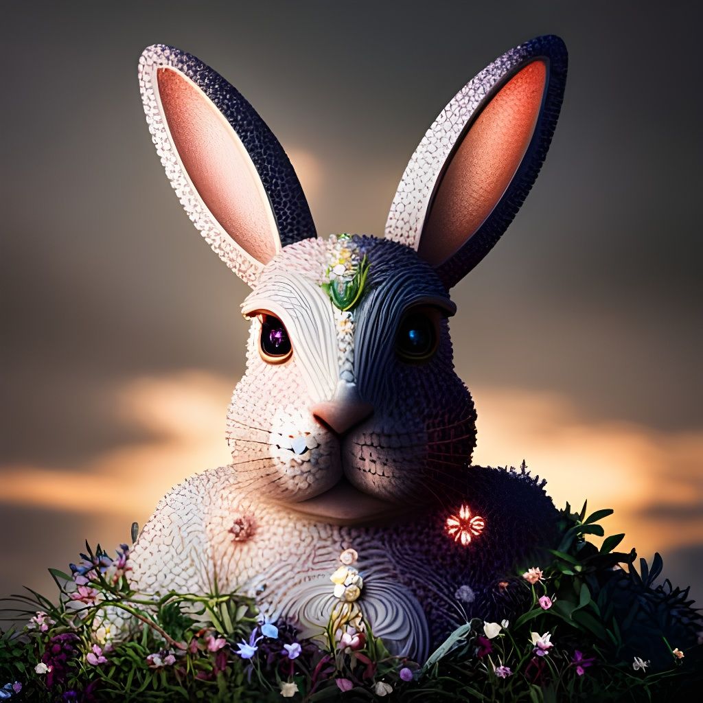 The Bedazzled Easter Bunny - AI Generated Artwork - NightCafe Creator
