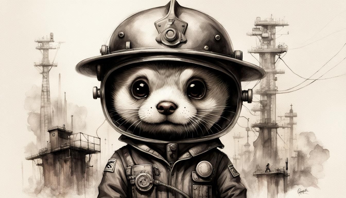 "The Fireman-Otter": drawing by Stephen Gammell - Gabriel Pacheco ...