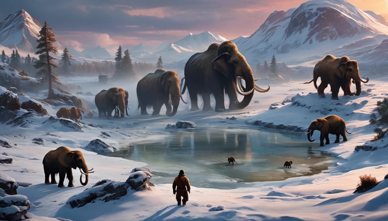 Ice Age, Mammoths and Cavemen - Stone Age Hunters Pursue Ma...