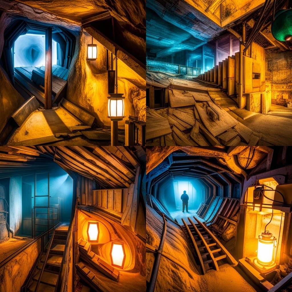Inside mine shaft - AI Generated Artwork - NightCafe Creator