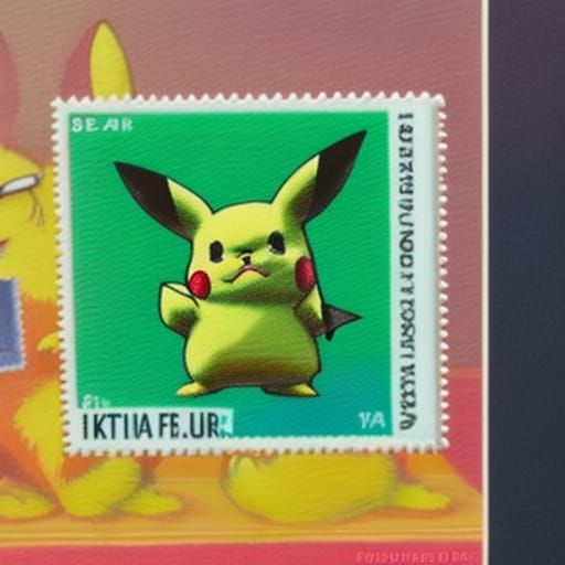 Pikachu Stamp - AI Generated Artwork - NightCafe Creator
