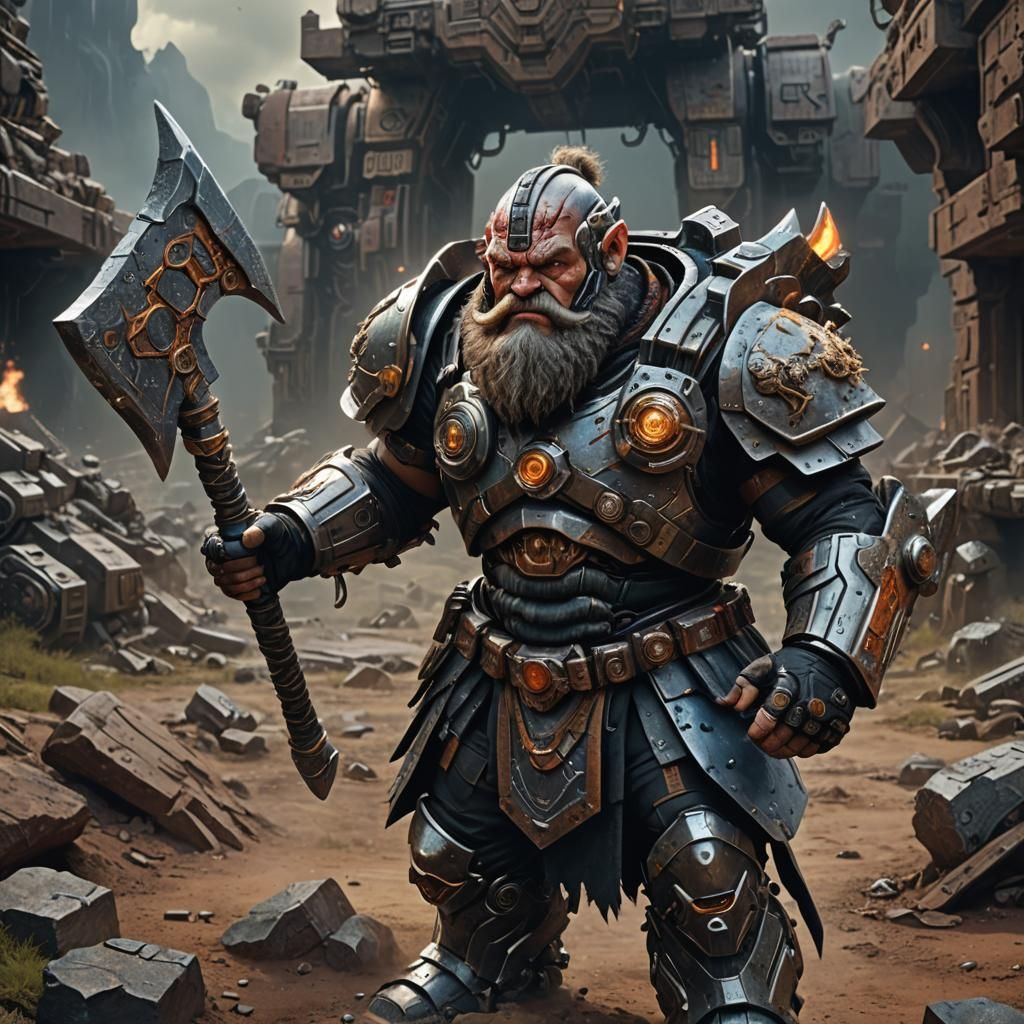 A cyborg dwarf - AI Generated Artwork - NightCafe Creator