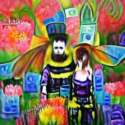 Bee gothic art folk art psychedelic art mysterious complex elaborate ...