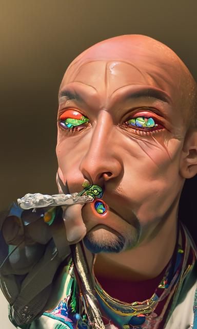 Cyborg Stoner trending on Artstation Roger Dean colorful psychedelic ...