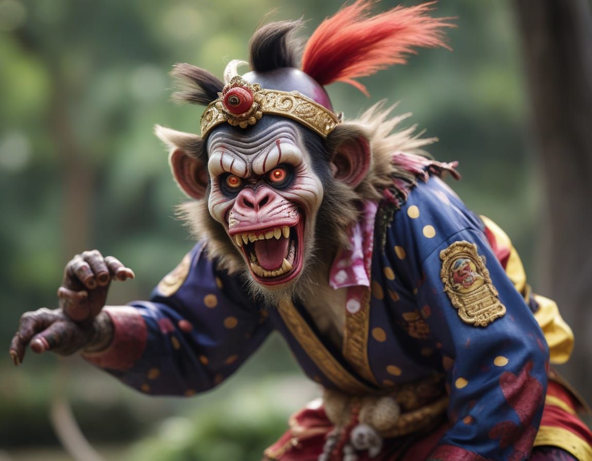 Zombie Monkey Monster Clown Samurai With A Congenital Birth Defect