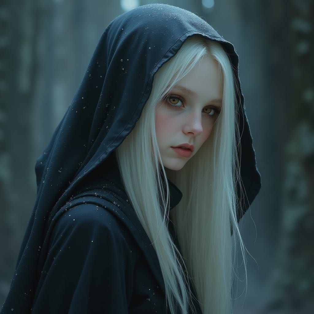 Ethereal Female Changeling in Eberron Gothic Style - AI Art