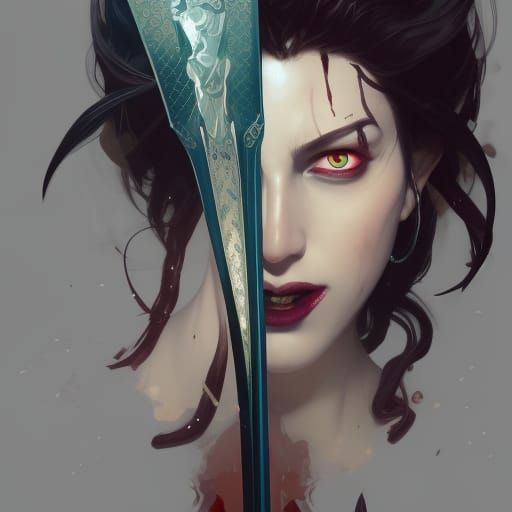Vampire Queen with Sword - AI Generated Artwork - NightCafe Creator