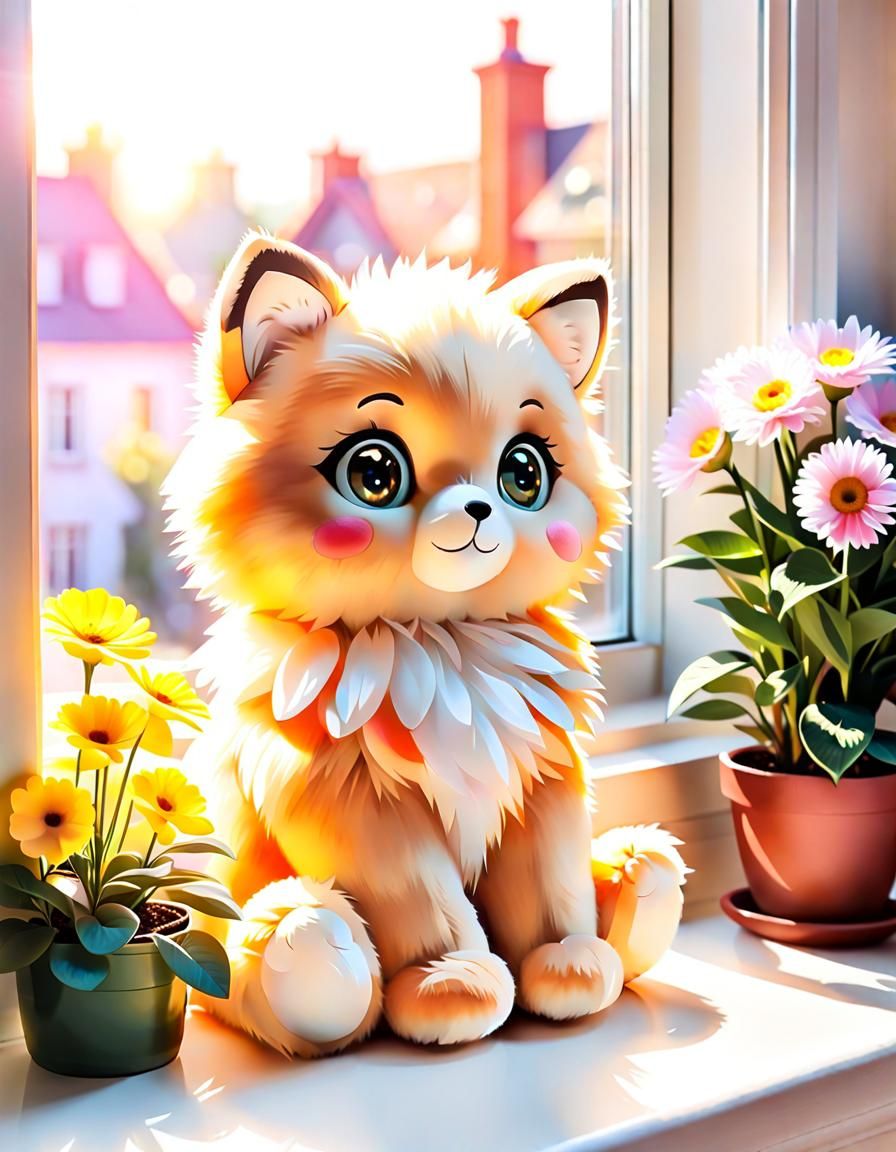 cute stuffed chibi cat - AI Generated Artwork - NightCafe Creator