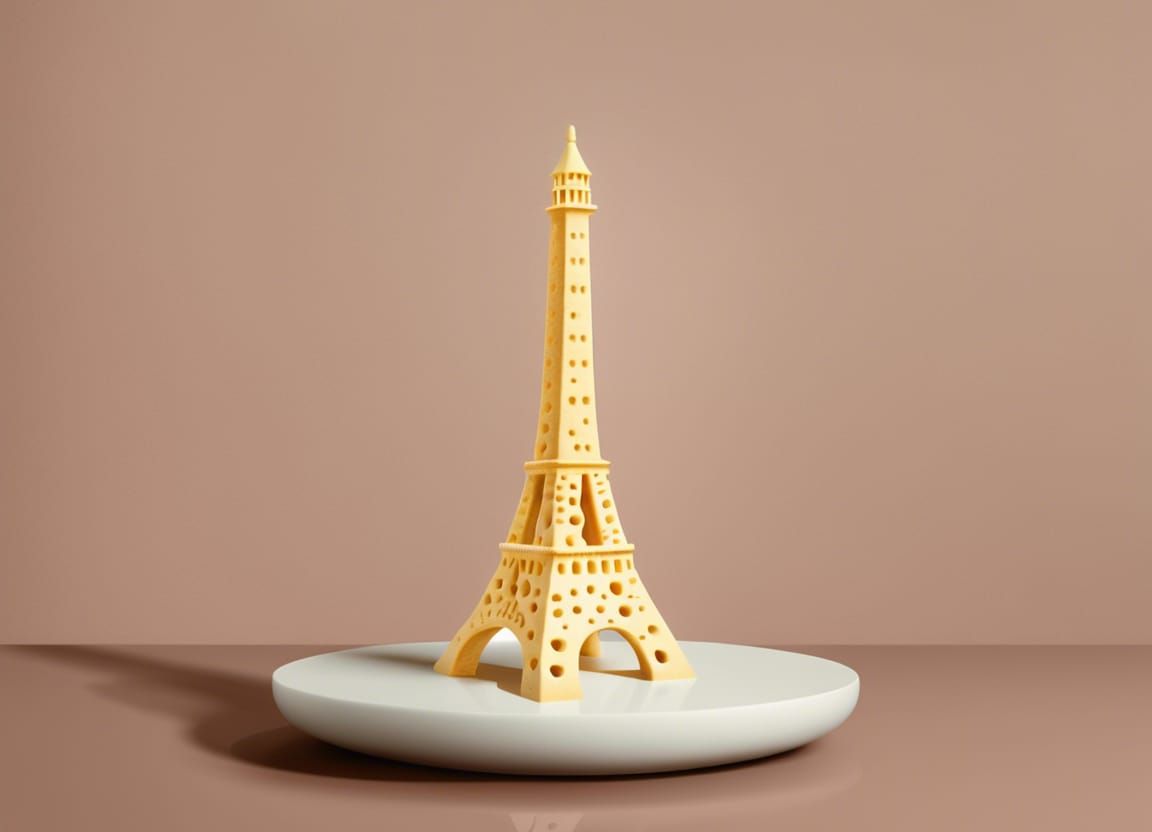 The Eiffel Tower Made of Swiss cheese - AI Generated Artwork ...