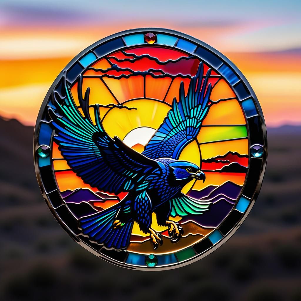 Stained Glass Falcon Picture - AI Generated Artwork - NightCafe Creator