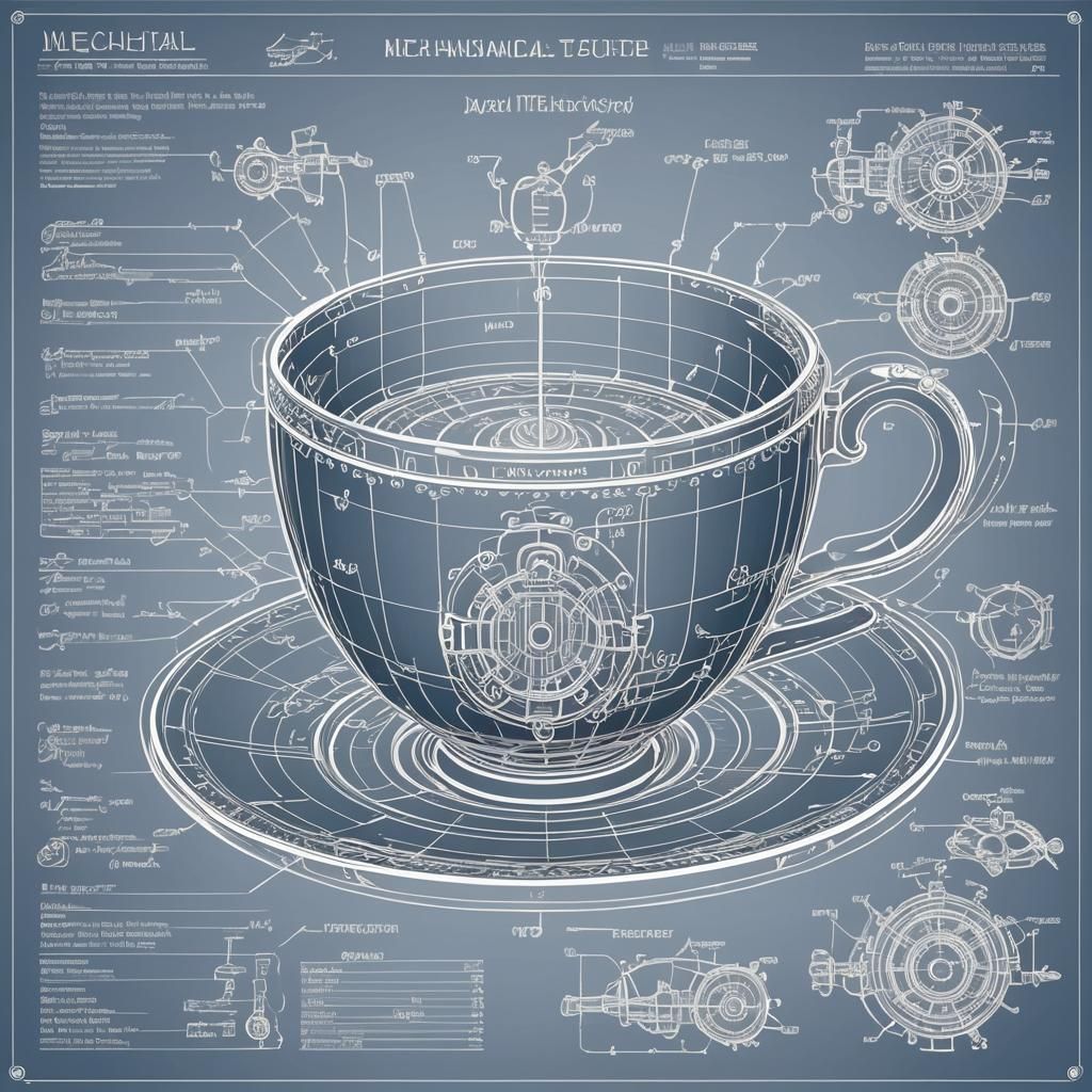 Futuristic Teacup Blueprint - AI Generated Artwork - NightCafe Creator