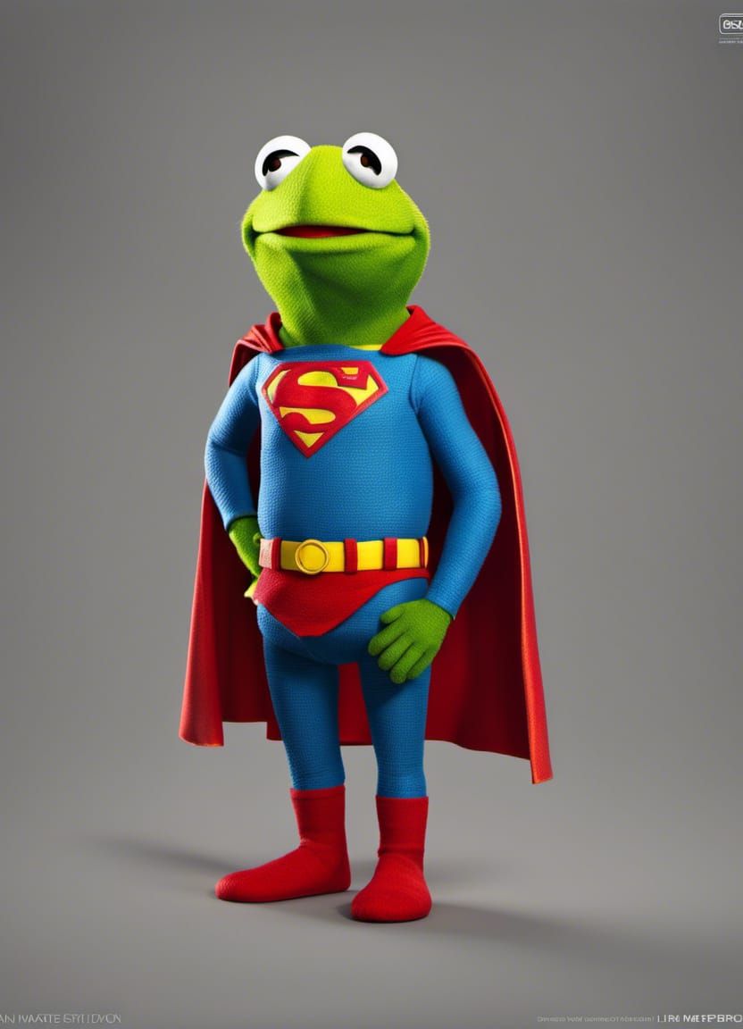 Kermit the Muppet is Superman - AI Generated Artwork - NightCafe Creator