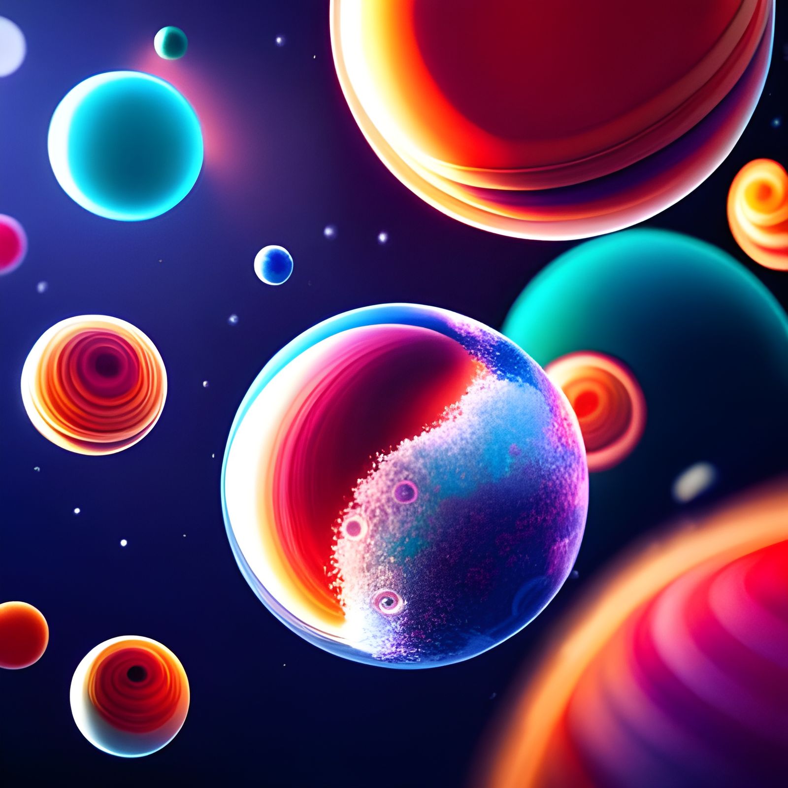 Cosmic Spheres - AI Generated Artwork - NightCafe Creator