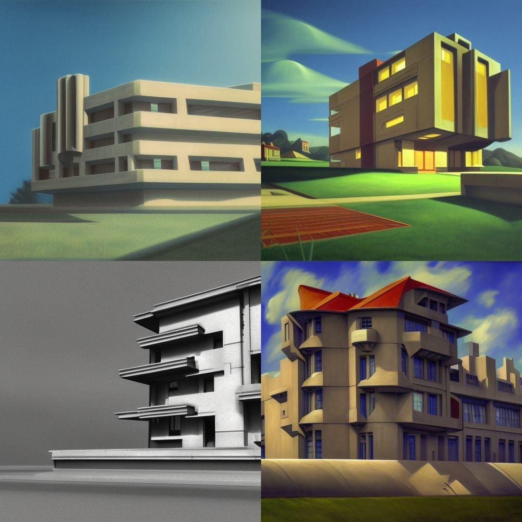 mansion in a futuristic village postmodern architecture 8k resolution ...