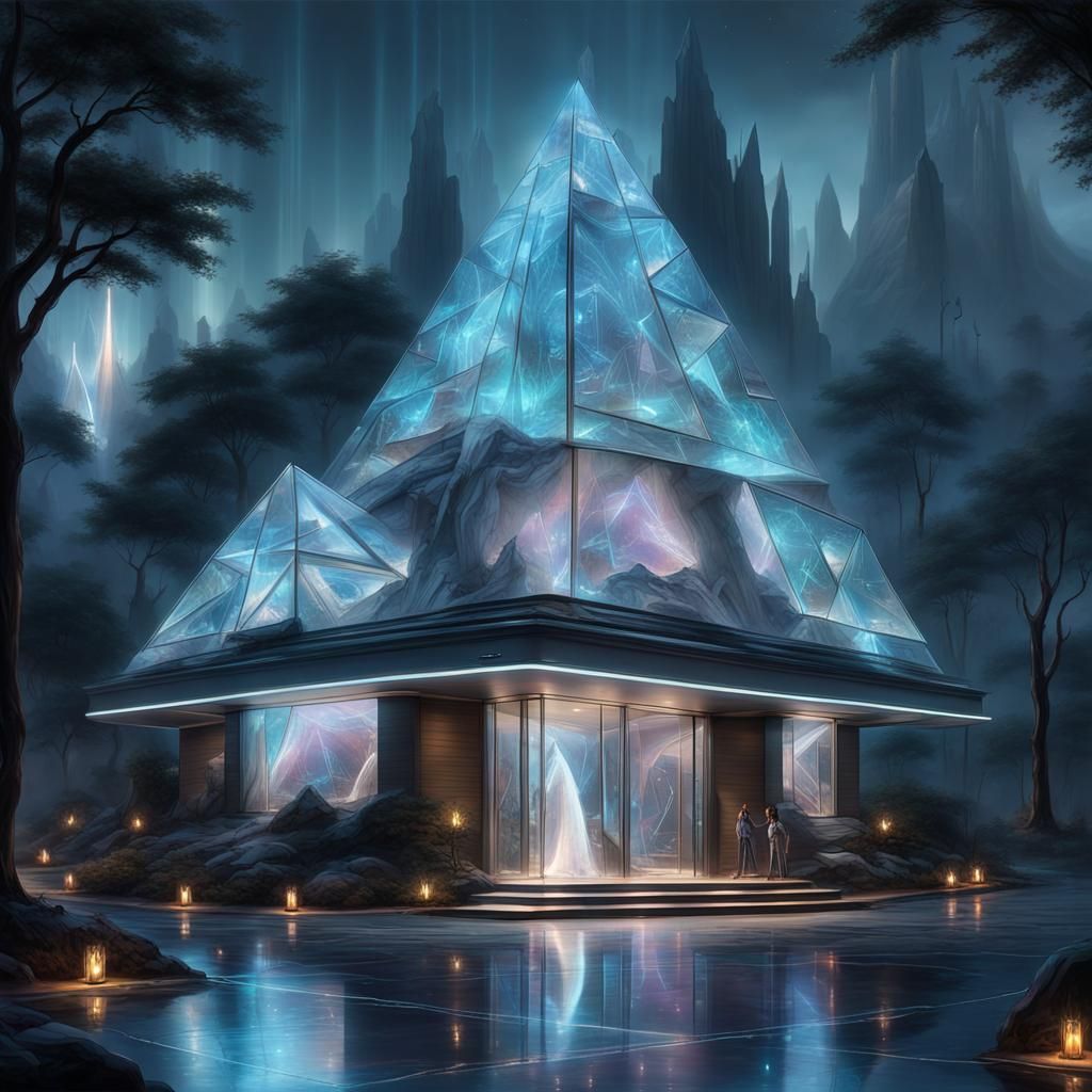 A Home constructed with Abstract Architecture in the style of The Giza ...