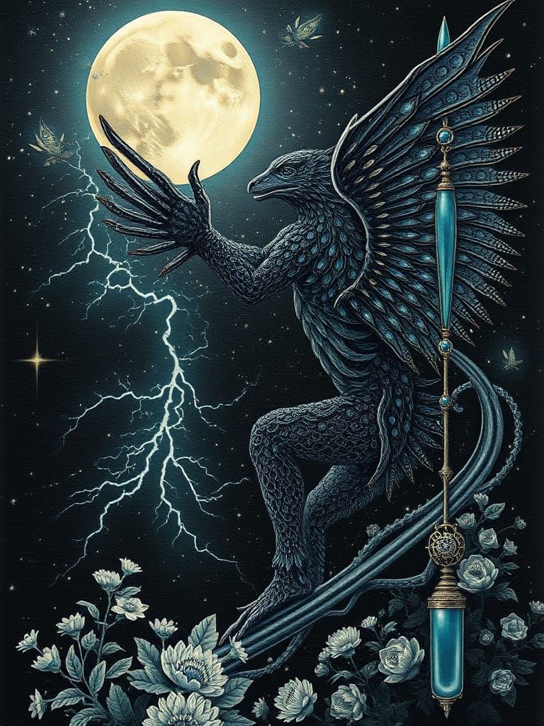 Kalisions of Marash Embroidered Soutache in Broken Electrical Moonlight